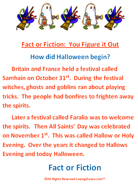 Halloween Questions "Fact or Fiction"