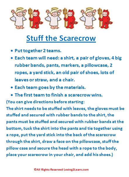 Halloween Games for Kids: Stuff a Scarecrow Game