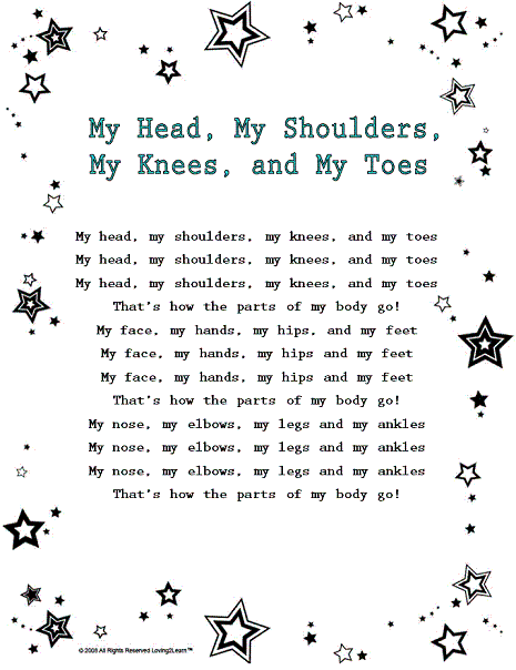 Books - Rhymes and Songs - Action Songs - My Head, My Shoulders, My ...