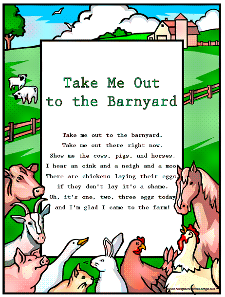 Farm Animals Song, "Take Me Out to the Barnyard" Sing Along with the ...