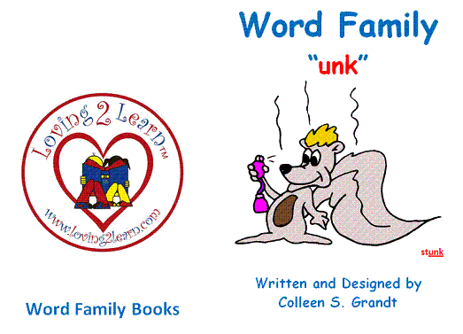 Word Family “unk” Book, Game, and Learn Along Video